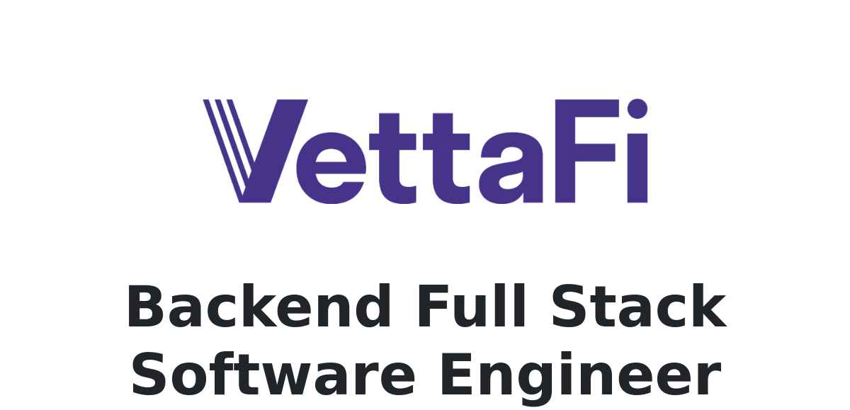 Backend Full Stack Software Engineer $30k - $50k Remote at VettaFI