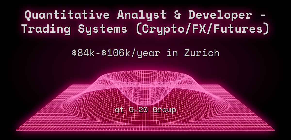 Web3 Quantitative Analyst & Developer - Trading Systems (Crypto/FX/Futures) $84k - $106k in ...