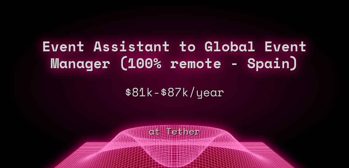 Web3 Event Assistant to Global Event Manager (100% remote - Spain) $81k ...