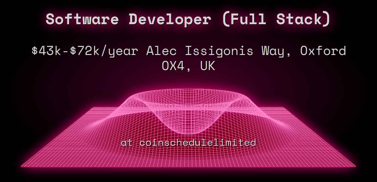 Web3 Software Developer (Full Stack) $43k - $72k Alec Issigonis Way ...