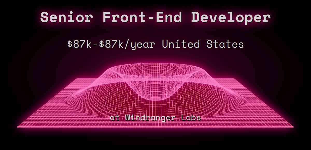 Web3 Senior Front-End Developer $87k - $87k United States at Windranger ...