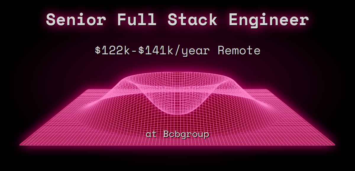 Web3 Senior Full Stack Engineer $122k - $141k Remote at Bcbgroup