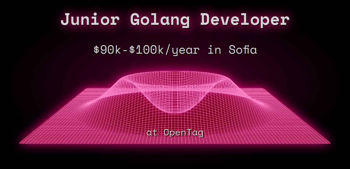 Web3 Junior Golang Developer $90k - $100k in Sofia at OpenTag