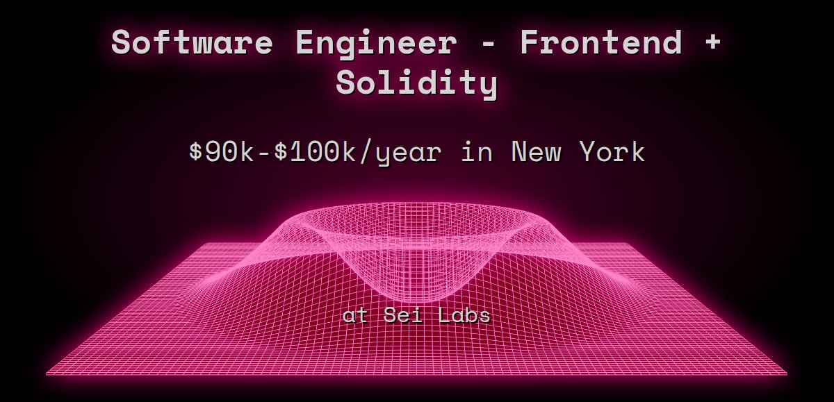 Web3 Software Engineer - Frontend + Solidity $90k - $100k in New York ...