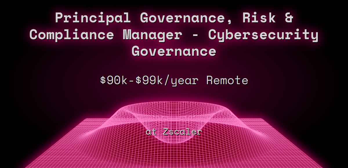 Web3 Principal Governance, Risk & Compliance Manager - Cybersecurity ...