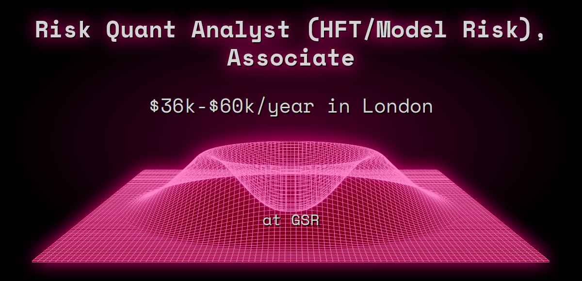 Web3 Risk Quant Analyst (HFT/Model Risk), Associate $36k - $60k in ...
