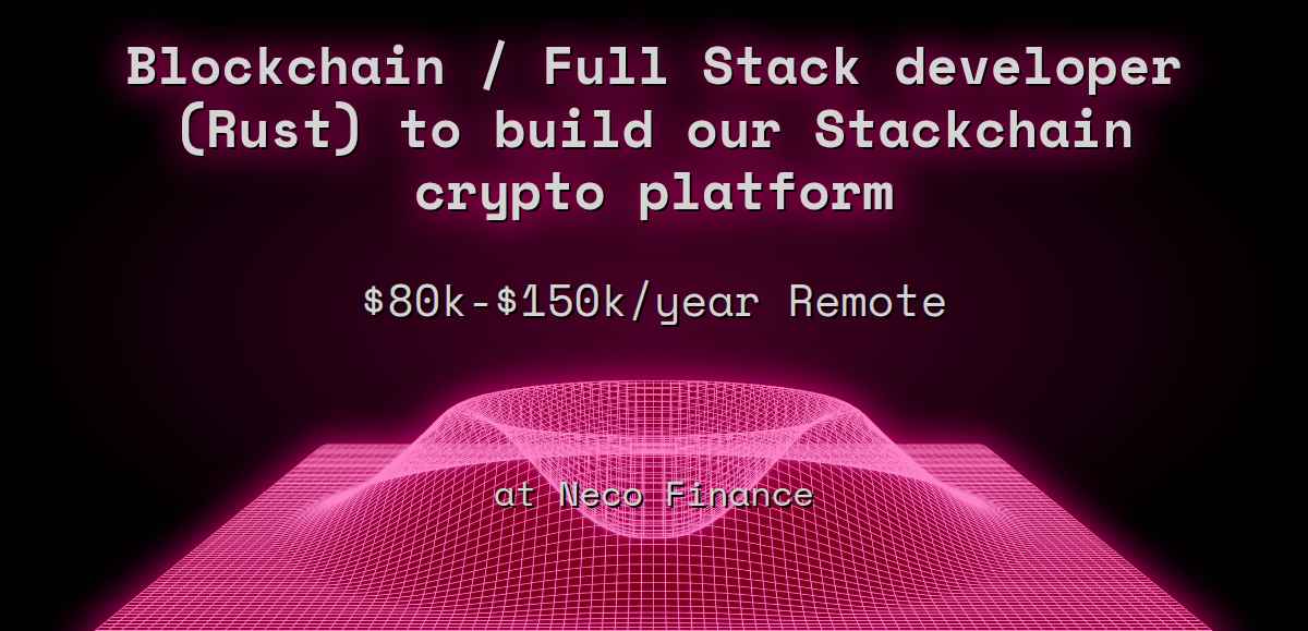 Web3 Blockchain / Full Stack developer (Rust) to build our Stackchain ...