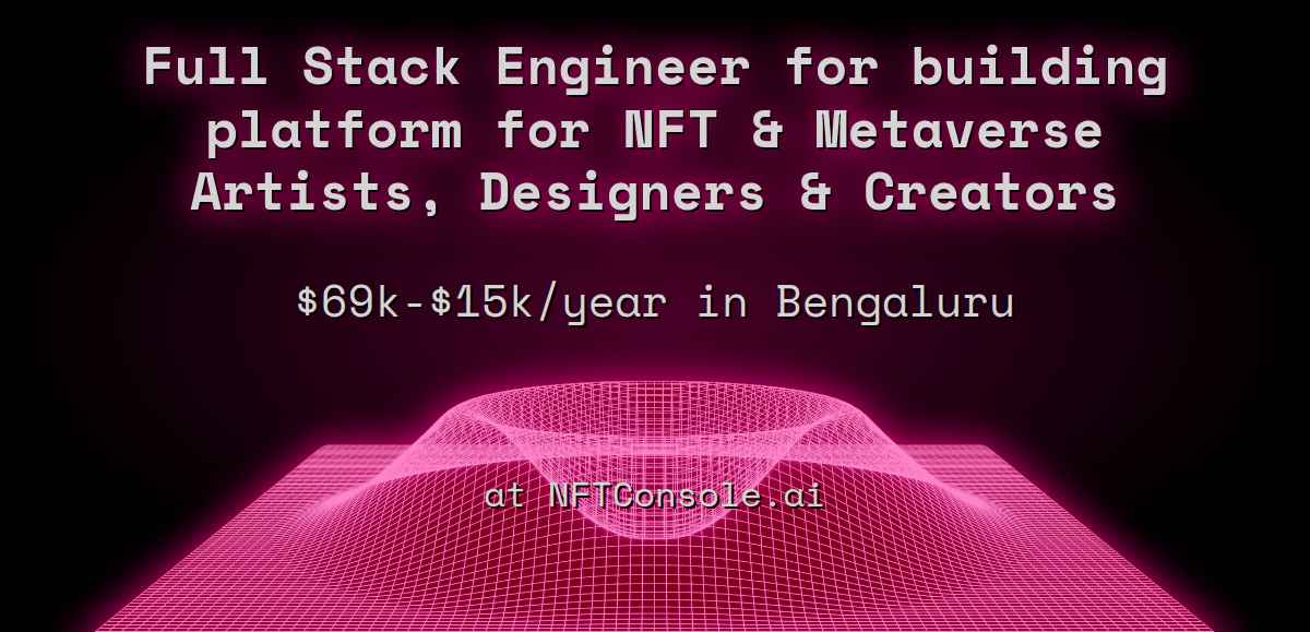 Web3 Full Stack Engineer for building platform for NFT & Metaverse ...