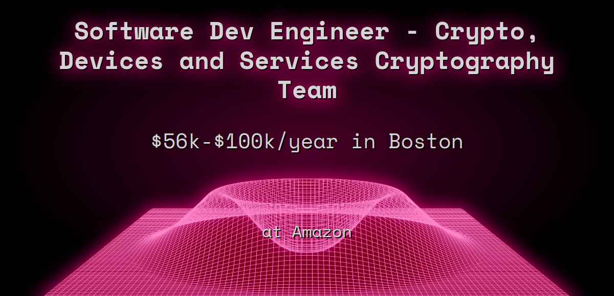 Web3 Software Dev Engineer - Crypto, Devices and Services Cryptography ...