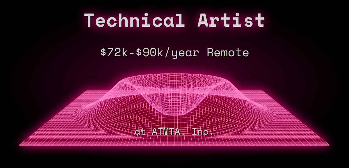 Web3 Technical Artist $72k - $90k Remote at ATMTA, Inc.