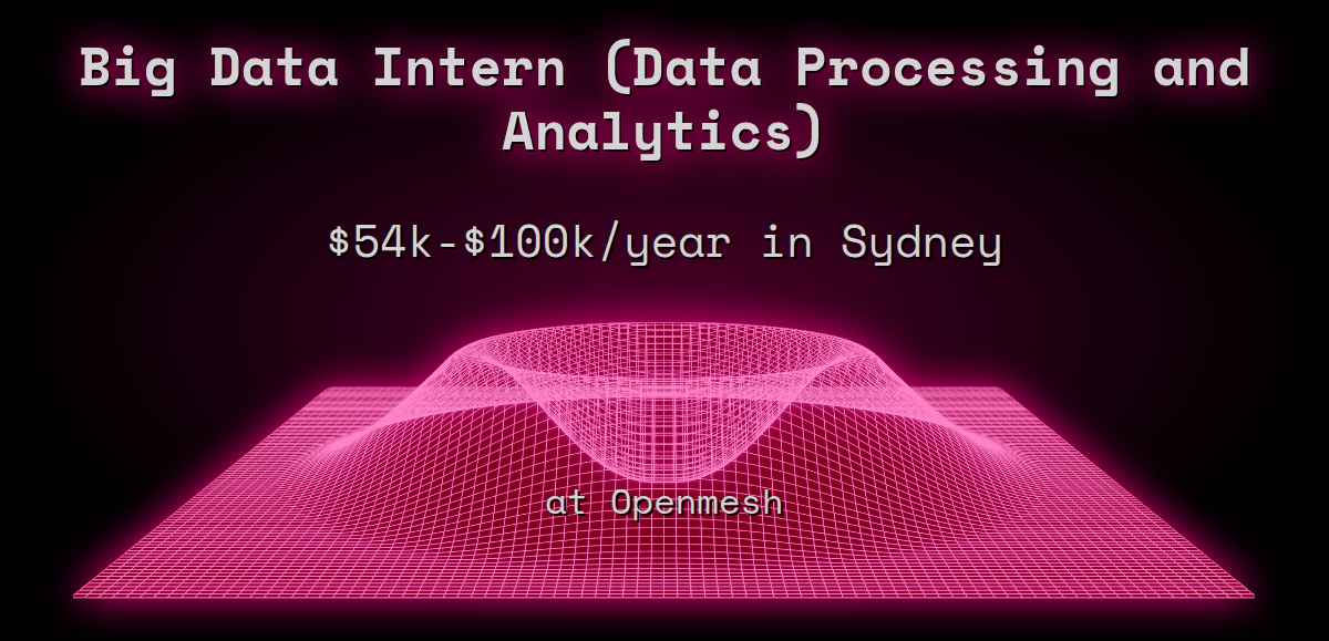 Web3 Big Data Intern (Data Processing and Analytics) $54k - $100k in ...