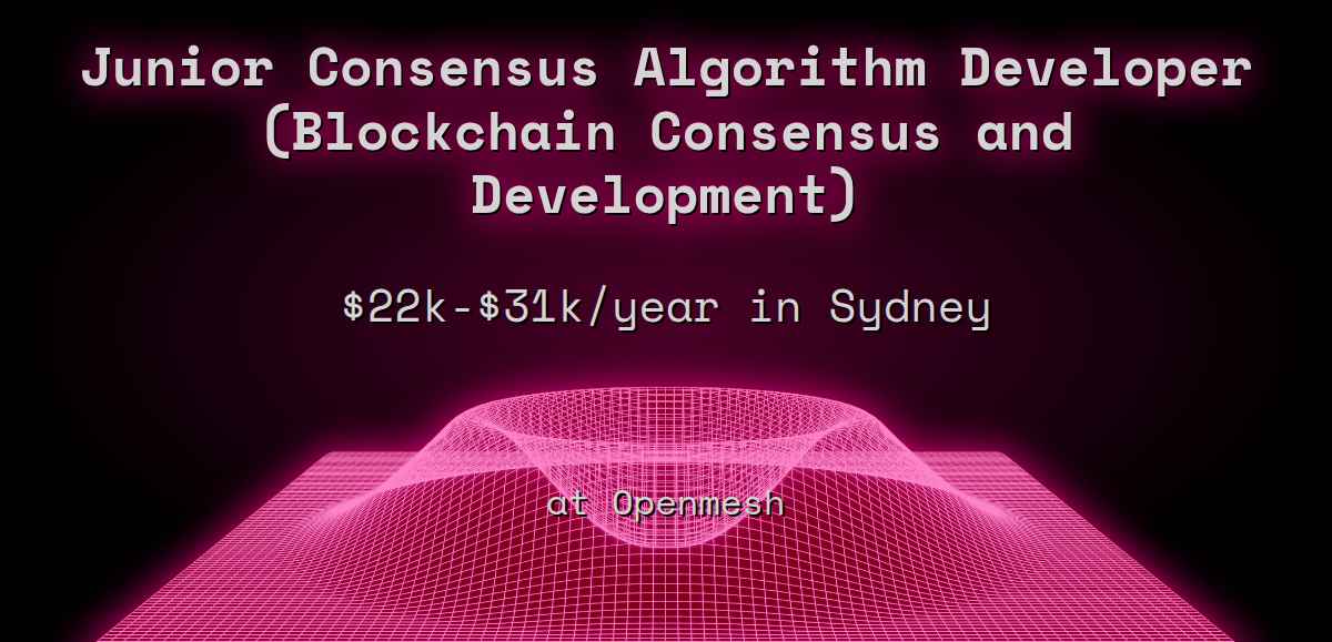 Web3 Junior Consensus Algorithm Developer (Blockchain Consensus and Development) $22k - $31k in ...
