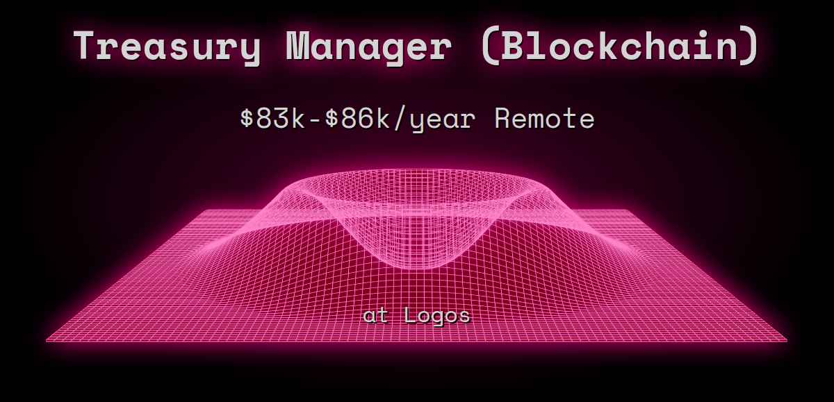 Web3 Treasury Manager (Blockchain) $83k - $86k Remote at Logos