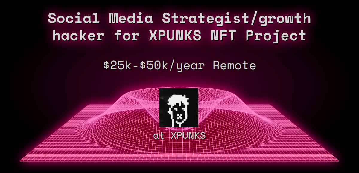 Web3 Social Media Strategist/growth hacker for XPUNKS NFT Project $25k ...