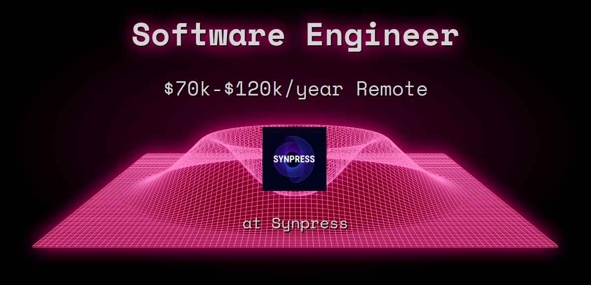 Web3 Software Engineer $70k - $120k Remote at Synpress