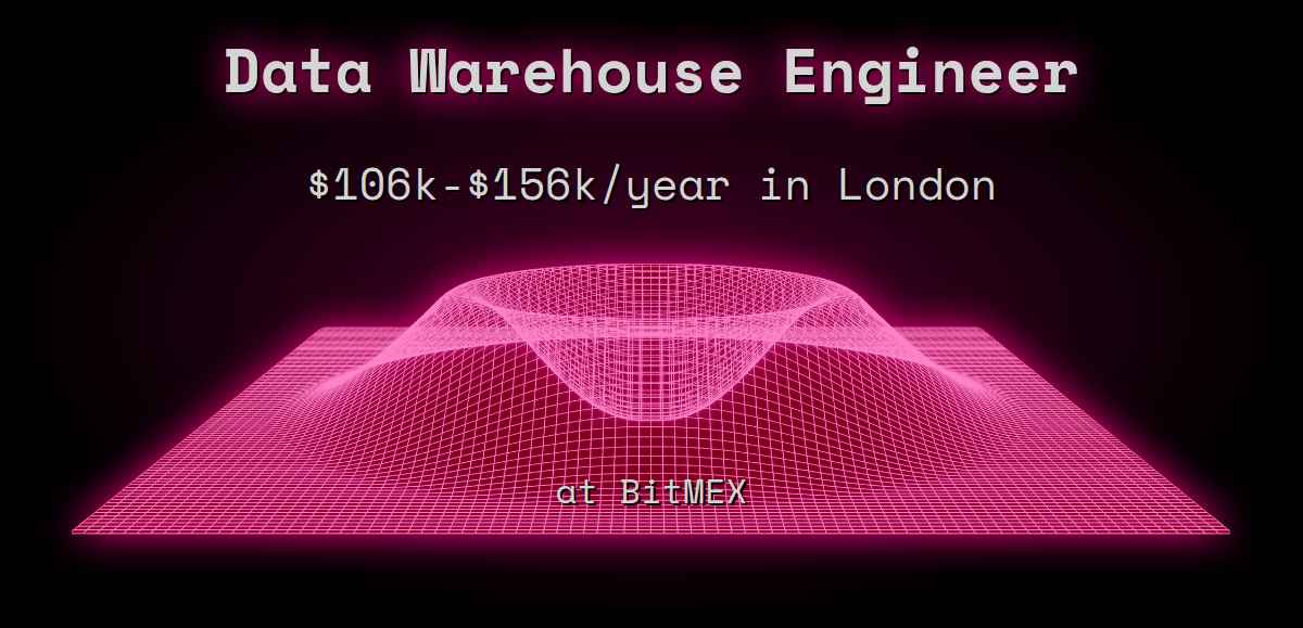 Web3 Data Warehouse Engineer $106k - $156k in London at BitMEX