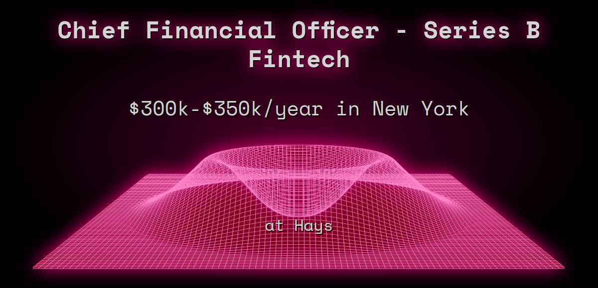 Web3 Chief Financial Officer - Series B Fintech $300k - $350k in New ...