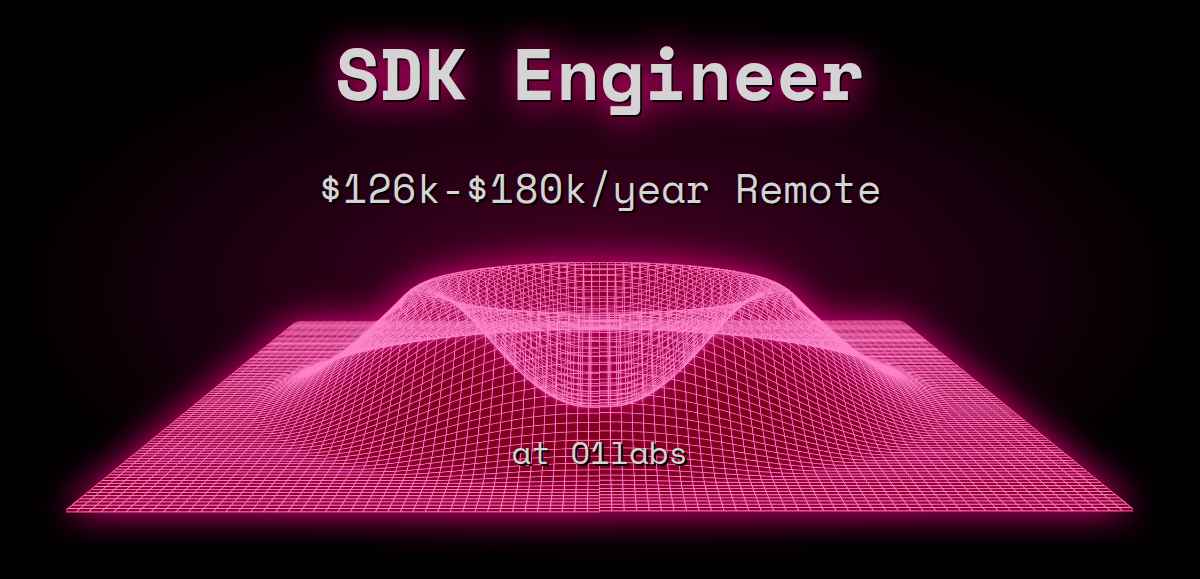 Web3 SDK Engineer $126k - $180k Remote at O1labs