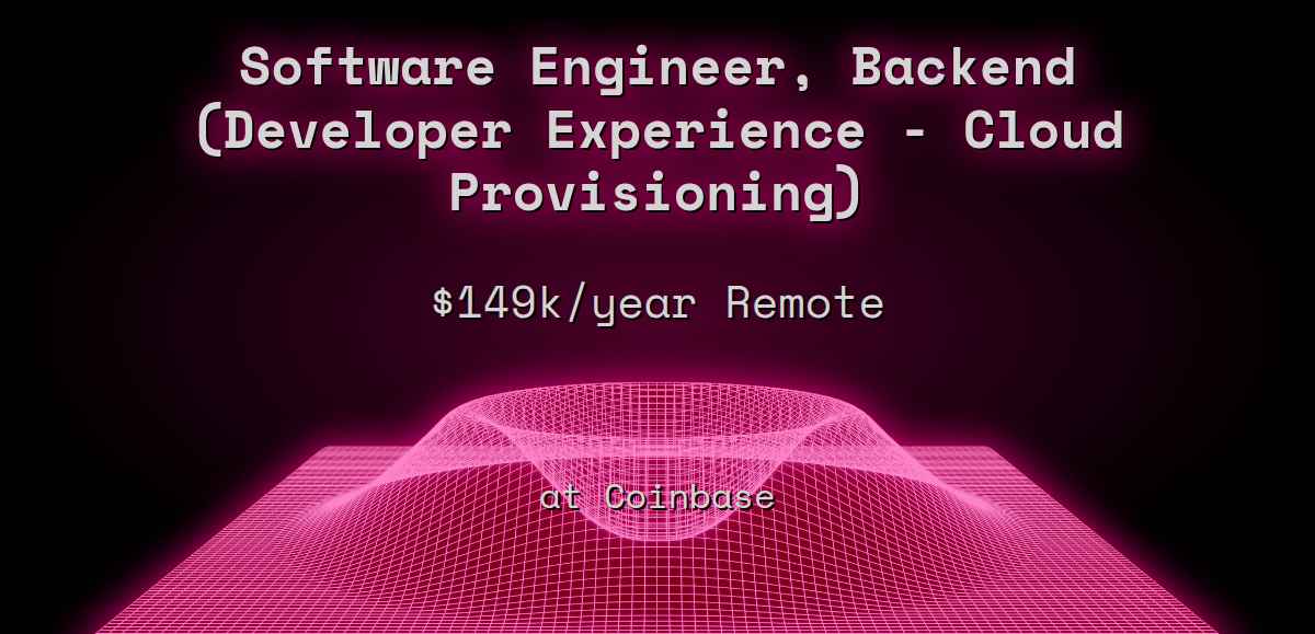 Web3 Software Engineer, Backend (Developer Experience - Cloud ...