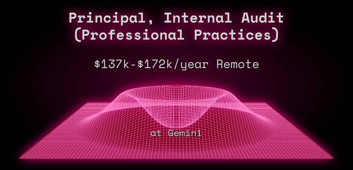 Web3 Principal, Internal Audit (Professional Practices) $137k - $172k ...