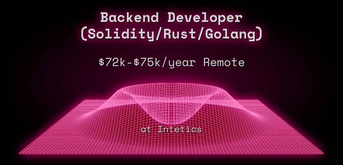 Web3 Backend Developer Solidityrustgolang 72k 75k Remote At Intetics