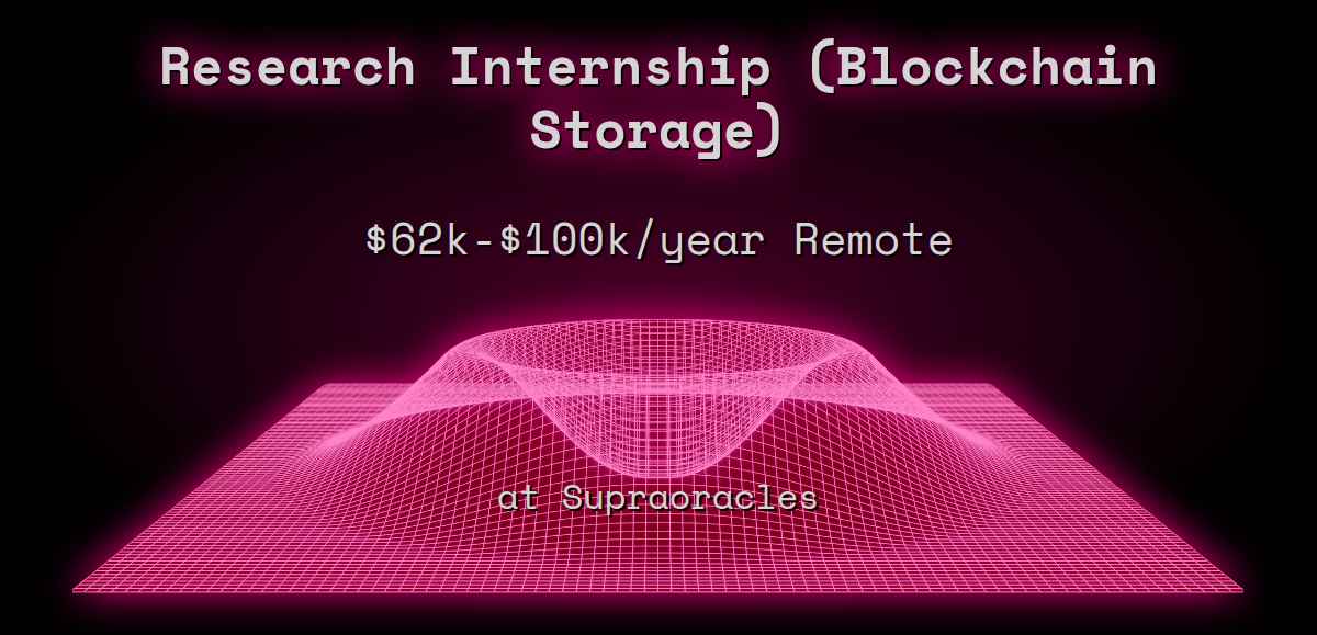 Web3 Research Internship (Blockchain Storage) $62k - $100k Remote at ...