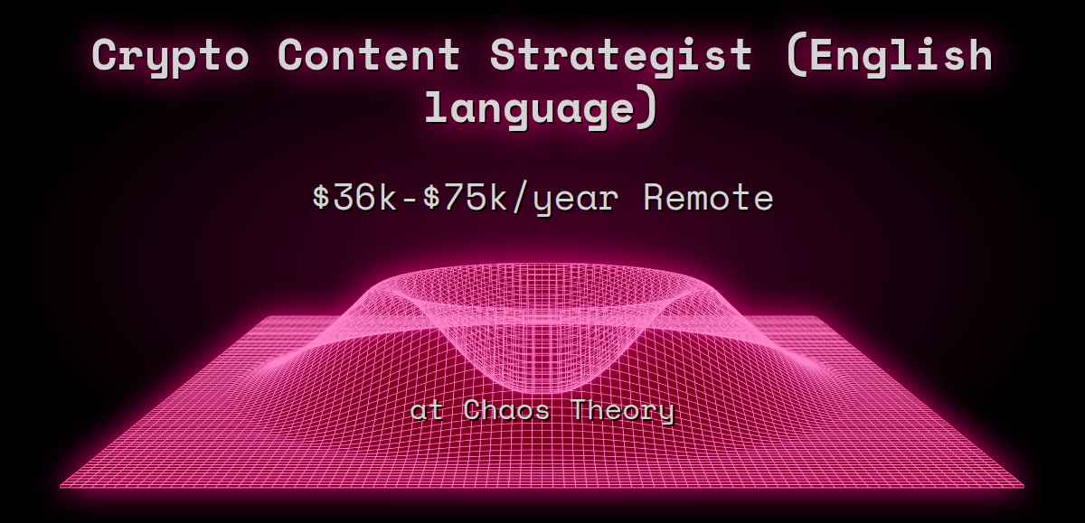 Web3 Crypto Content Strategist (English language) $36k - $75k Remote at ...