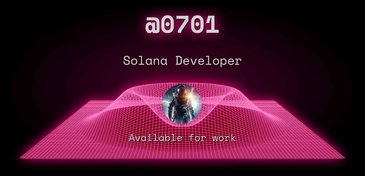 Solana Developer in Sweden: @0701 | Web3 Jobs
