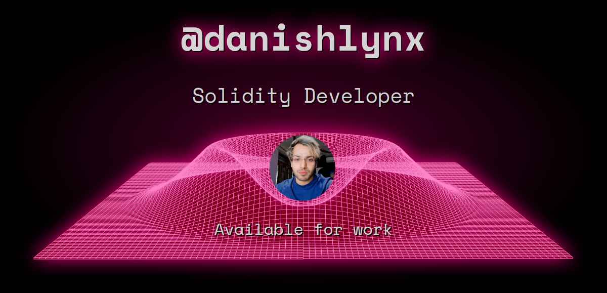 Solidity Developer in India: @danishlynx | Web3 Jobs