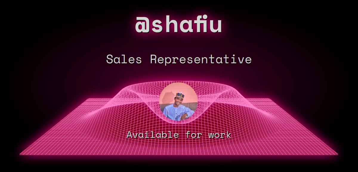 Web3 Sales Representative in Nigeria: @shafiu | Web3 Jobs