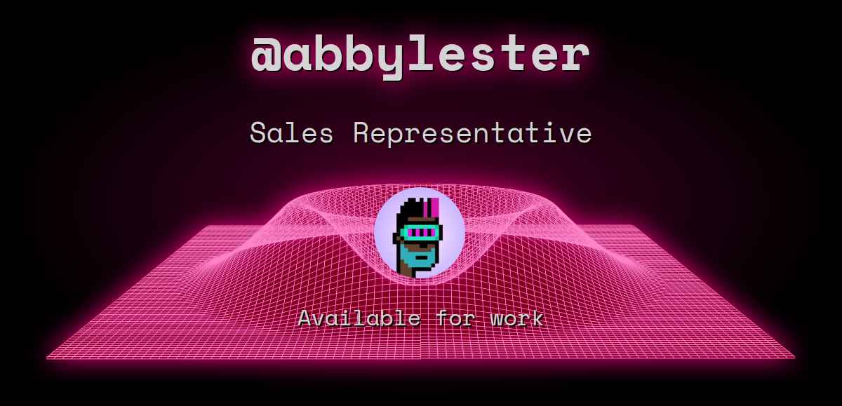 Web3 Sales Representative in United Arab Emirates: @abbylester | Web3 Jobs