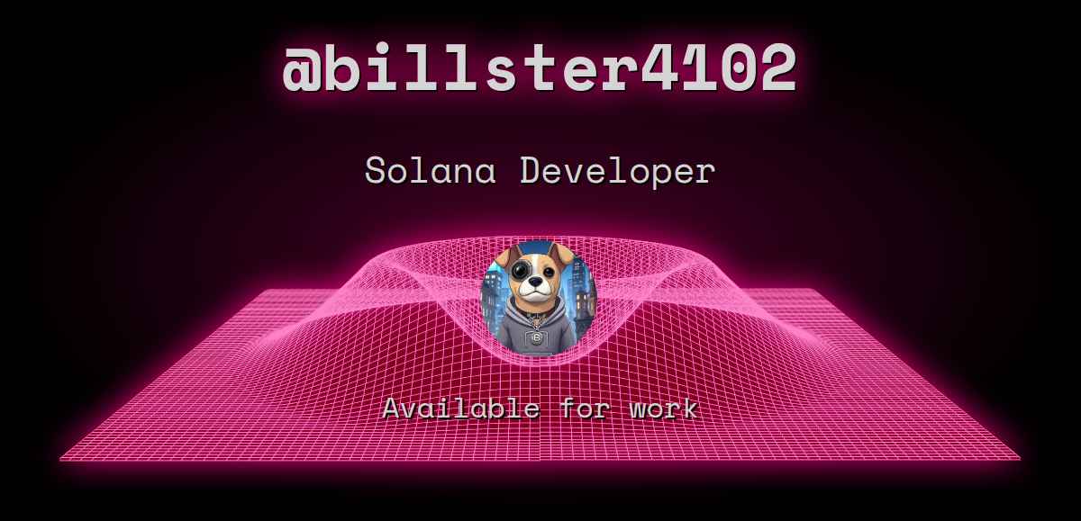 Solana Developer in United States: @billster4102 | Web3 Jobs