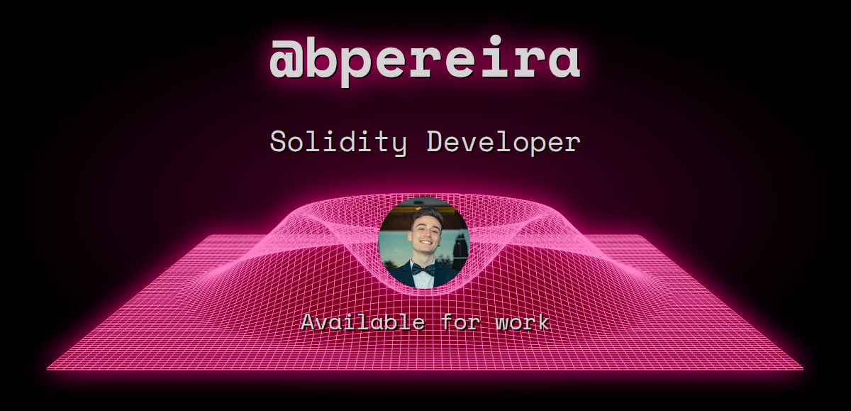 Solidity Developer in Portugal: @bpereira | Web3 Jobs