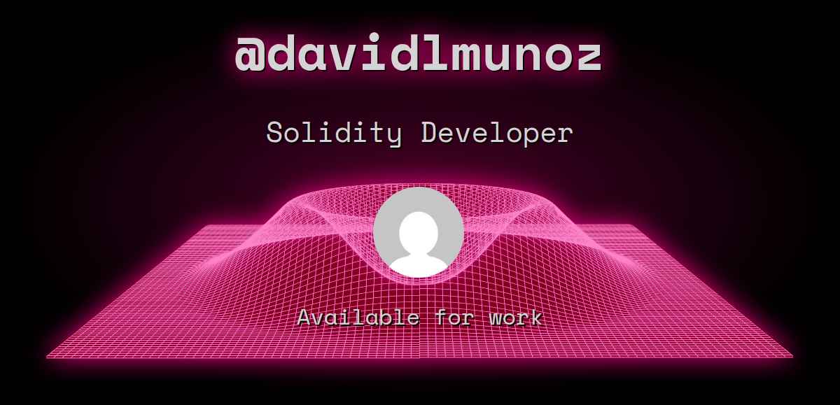 Solidity Developer in United States: @davidlmunoz | Web3 Jobs