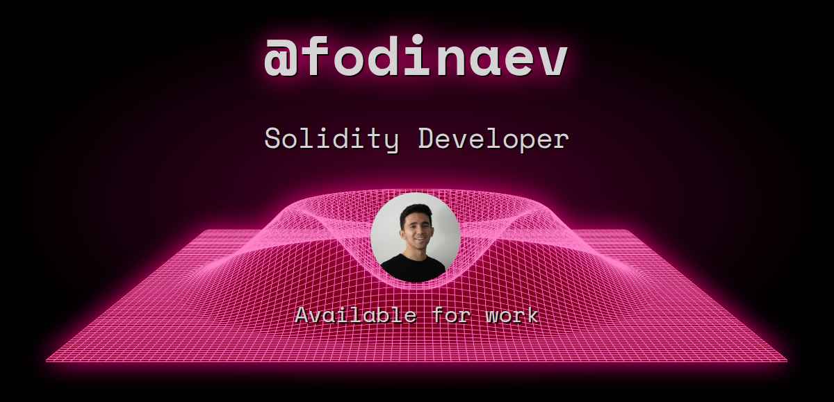 Solidity Developer in Kazakhstan: @fodinaev | Web3 Jobs