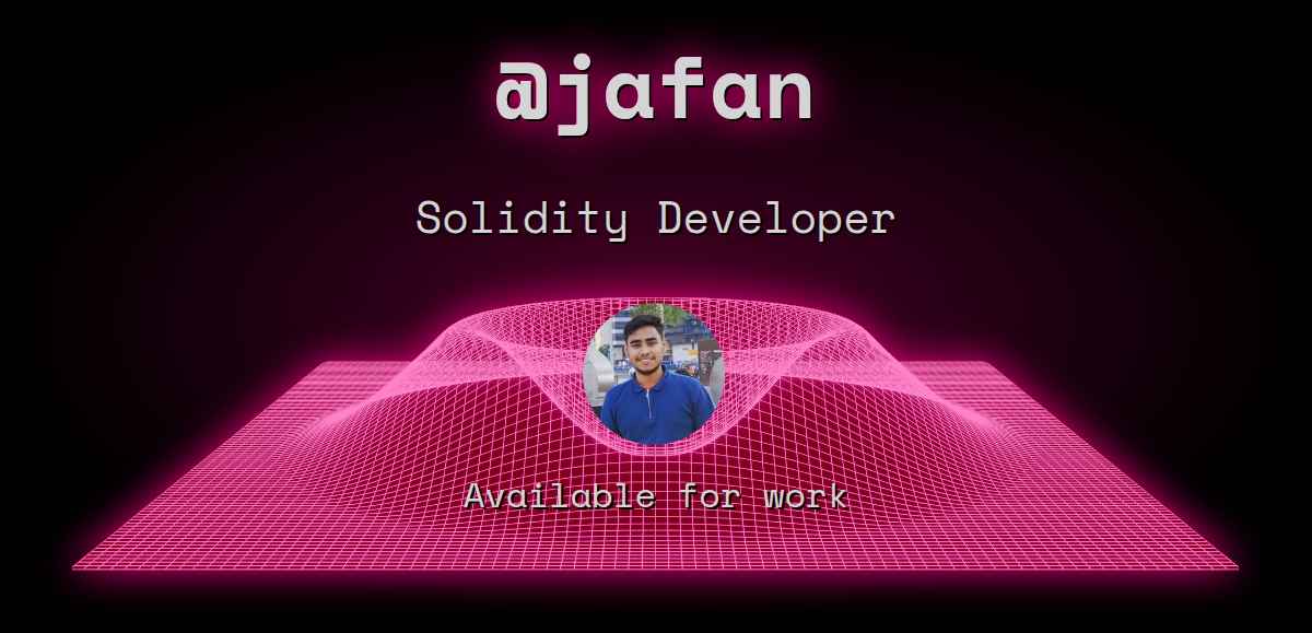 Solidity Developer in United Arab Emirates: @jafan | Web3 Jobs