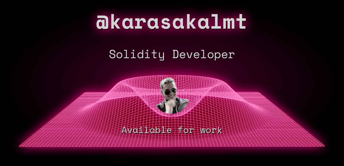 Solidity Developer in Turkey: @karasakalmt | Web3 Jobs