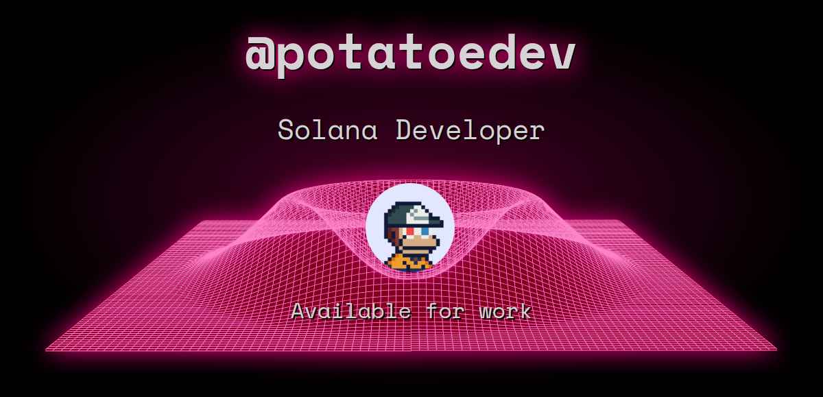 Solana Developer in United States: @potatoedev | Web3 Jobs