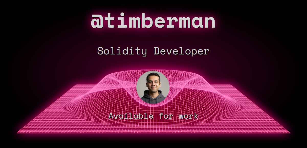Solidity Developer in India: @timberman | Web3 Jobs